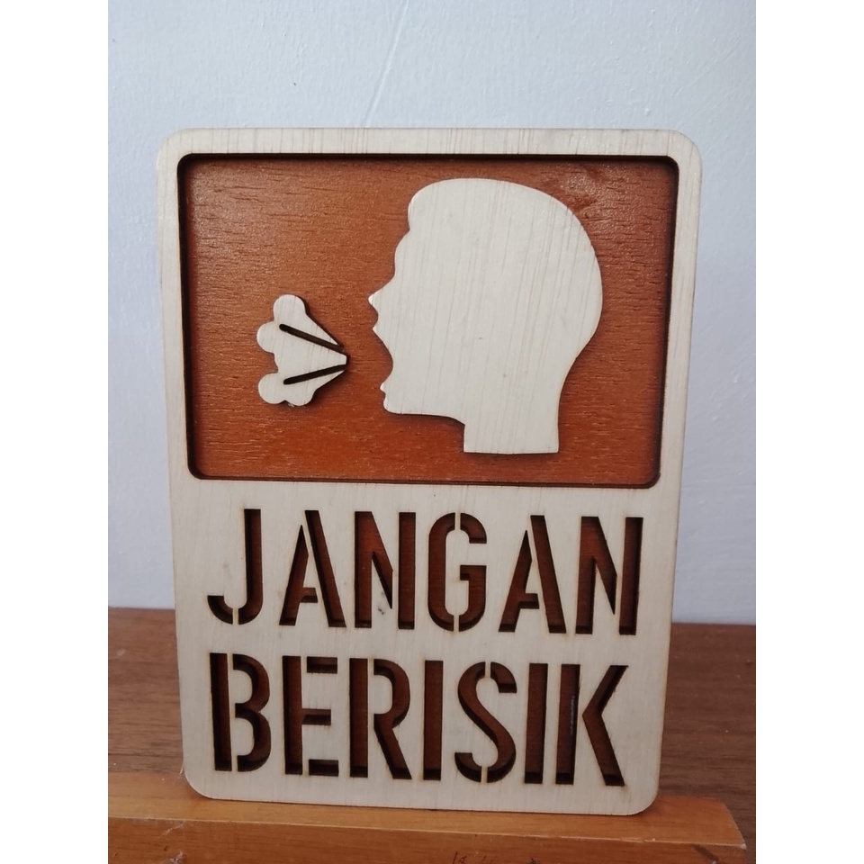 Jual PAPAN TANDA LARANGAN - JANGAN BERISIK - SIGN | Shopee Indonesia