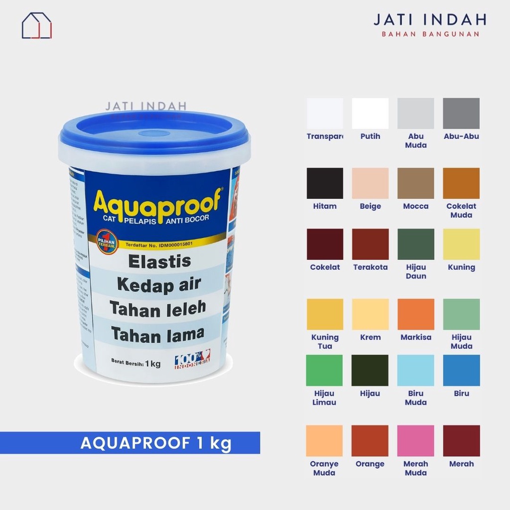 Jual AQUAPROOF CAT TEMBOK PELAPIS ANTI BOCOR 1kg / CAT DINDING | Shopee ...