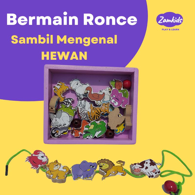 Jual MAINAN EDUKASI MONTESSORI BALOK RONCE MERONCE ANAK BALITA HEWAN ...