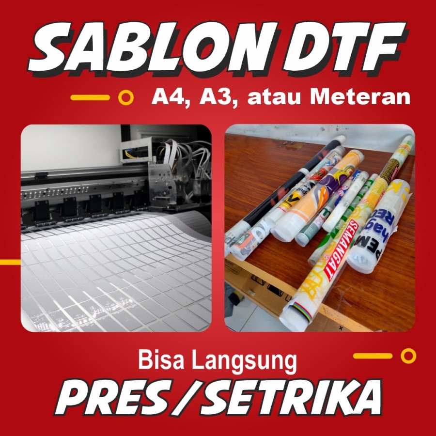 Jual JASA CETAK SABLON DTF / PRINT DTF SATUAN UKURAN A4 A3 - A4 dan ... Jual JASA CETAK SABLON DTF / PRINT DTF SATUAN UKURAN A4 A3 - A4 dan ...