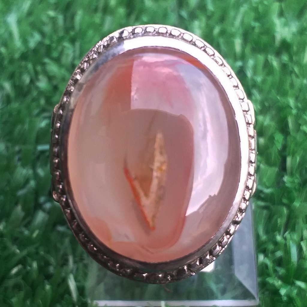 Jual Batu Akik Natural Rose Lavender Kristal Motif Simbol Ring Model ...