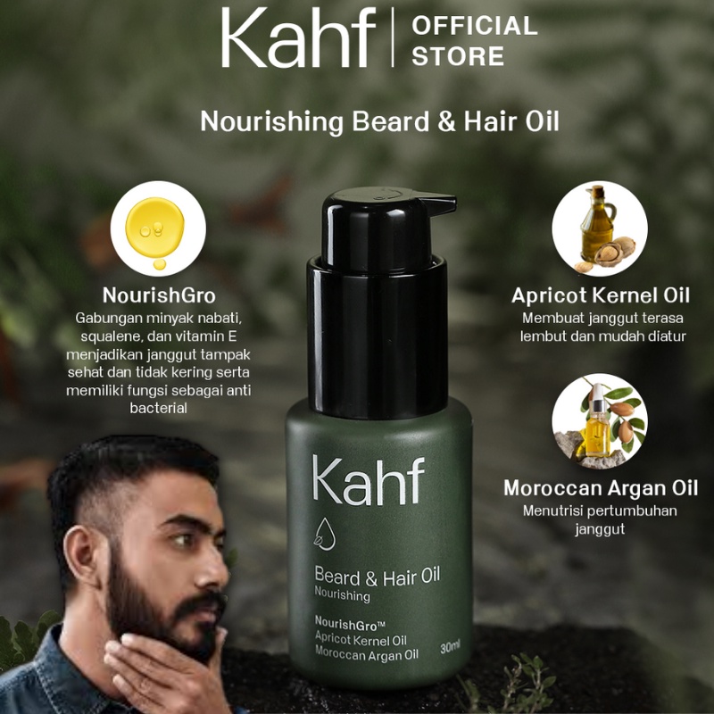 Jual Kahf Nourishing Beard & Hair Oil 30 ml Minyak Jenggot Kumis Rambut ...