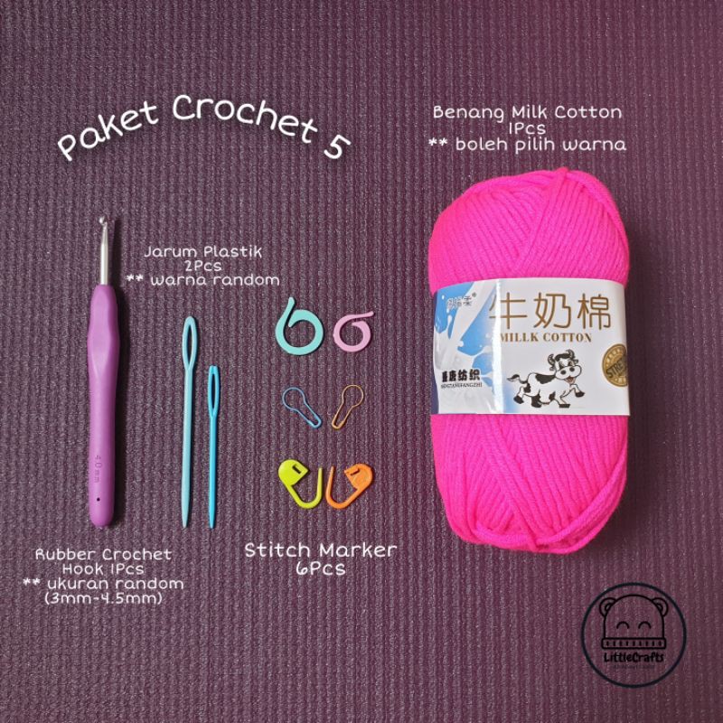 Jual Paket Starter Kit Kerajinan Merajut Crochet Basic Pemula Indonesia ...