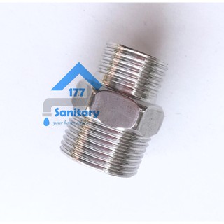 Jual Double nepel stainless 1/2 inch ke 3/4 DN34 -Dobel nepel stenlis fitting mur sambungan kran ...