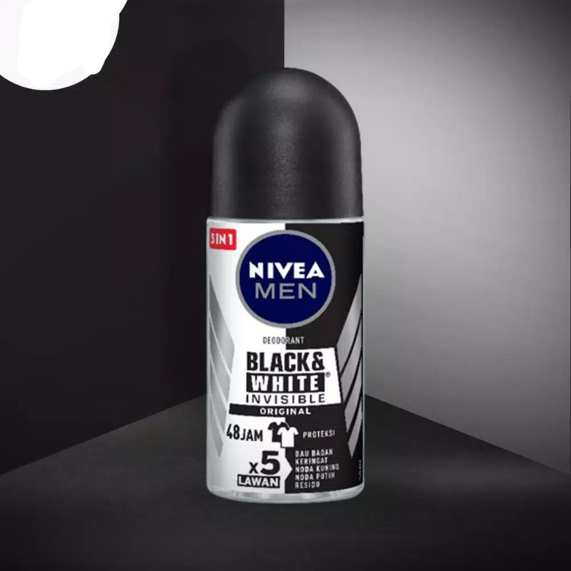 Jual NIVEA MEN Deodorant Invisible Black & White - 50 ml | Shopee Indonesia