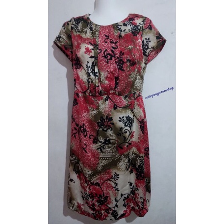 Jual Dress Satin Gambar Bunga-Bunga Hitam | Shopee Indonesia
