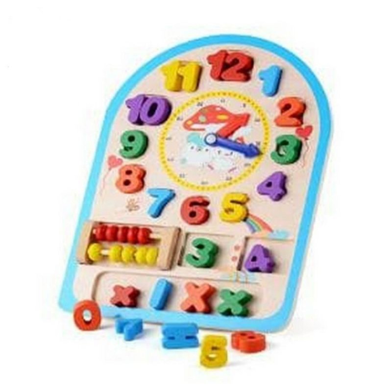 Jual Mainan Edukasi Anak - Multi Function Digital Clock puzzle Jam Kayu ...