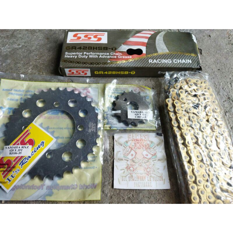 Jual Rantai SSS 428 120L dan Gear depan 428 ukuran 15 rx king rxking ...