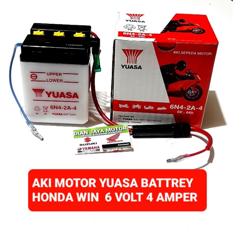 Jual AKI GL PRO NEOTECHACCU BATTREY BATERAI YUASA 6N4-2A-4 HONDA WIN 100 6V. 4AH ORIGINAL ...