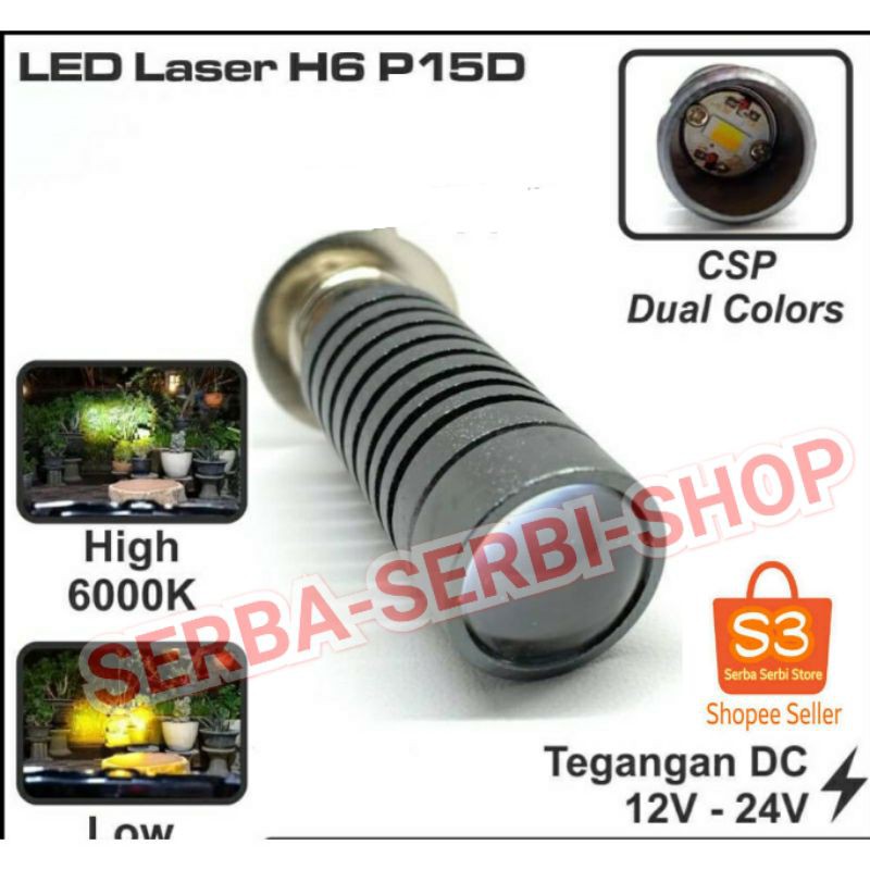 Jual Lampu Depan LED LASER SHINAGAWA / Lampu Utama H6 Cahaya tipe LASER High PUTIH Low KUNING ...