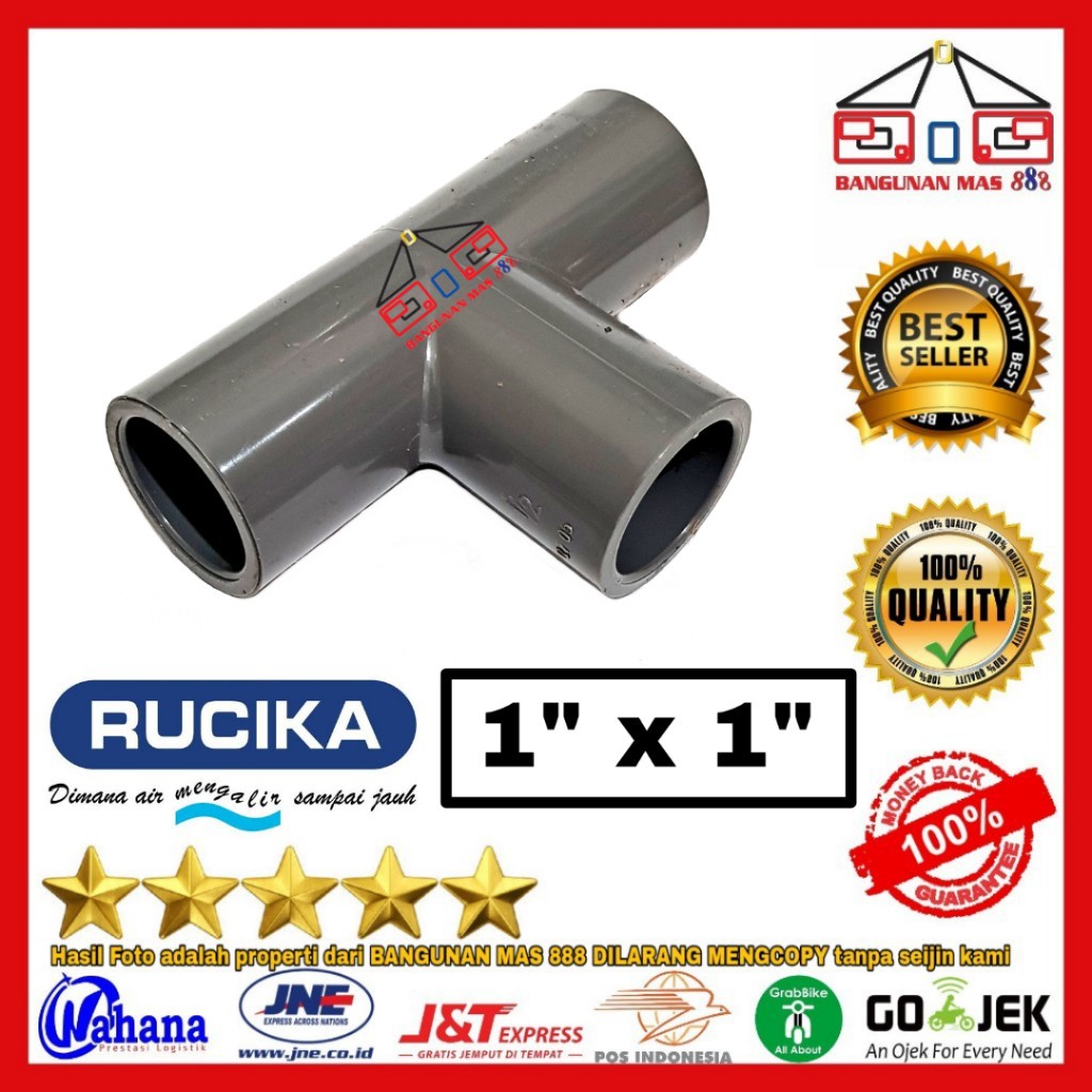 Jual TEE PVC POLOS 1 in x 1 in Rucika - TEE PVC - TIE PIPA - TEE PVC - SAMBUNGAN PIPA ...