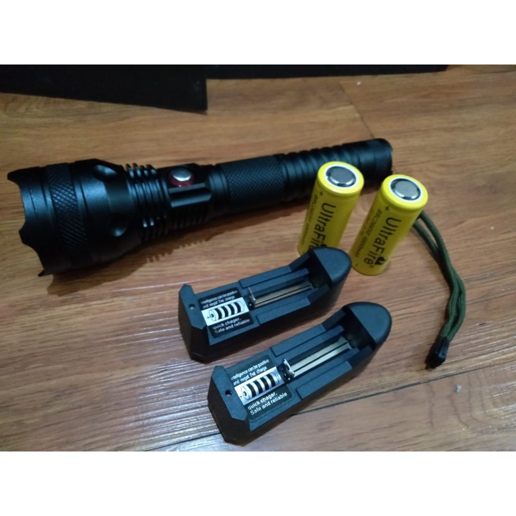 Senter LED XHP 50 ultrafire Cree besar baterai cas 26650 rechargeable ...