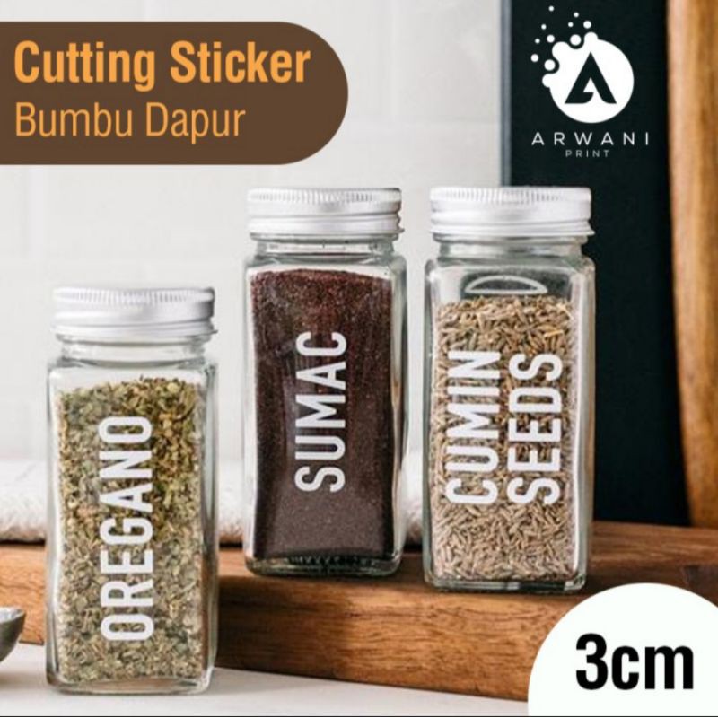 Jual Sticker Cutting Stiker Bumbu Dapur Label Toples Botol Jar 3cm ...