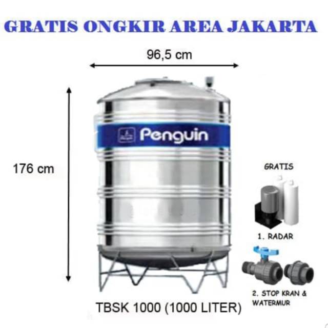 Jual Tangki Penguin Stainless TBSK 1000L SS | Shopee Indonesia