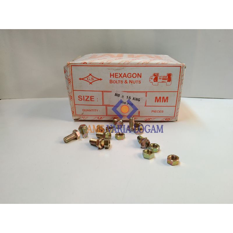 Jual Baut Siku Lubang / Baut Rak Siku / Baut M8x15 / Baut Plat Siku / Baut Mur M8 | Shopee Indonesia