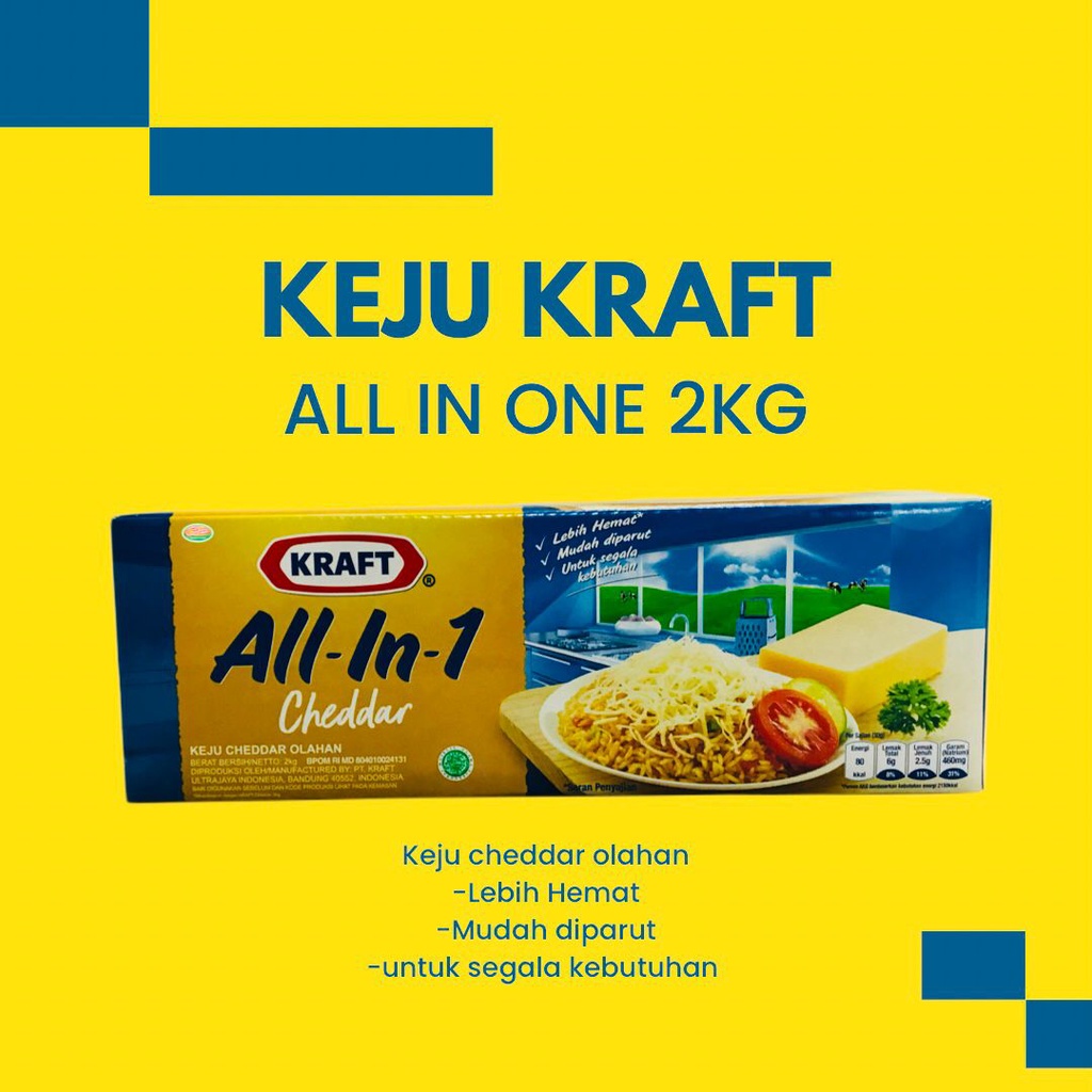 Jual KEJU KRAFT ALL IN ONE 2KG (KEJU CHEDDAR OLAHAN) | Shopee Indonesia