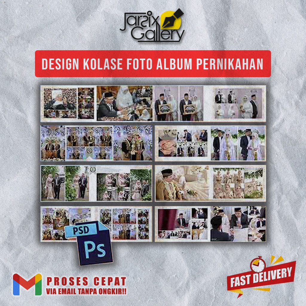 Jual Kumpulan Design Kolase Foto Album Pernikahan (Psd) Photoshop ...