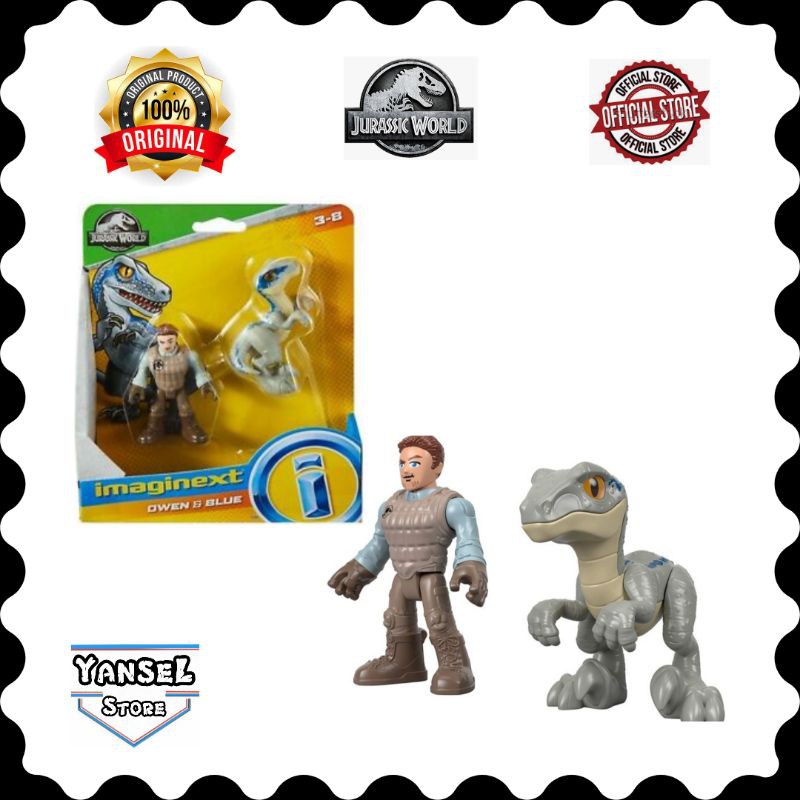 Fisher Price Imaginext Jurassic World Owen and Blue Raptor | Shopee ...