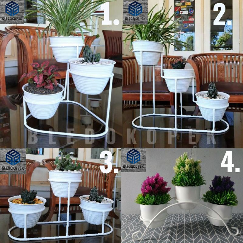 Jual Rak Tempat Pot Bunga Susun Standing Pot Tempat Tanaman Besi ...