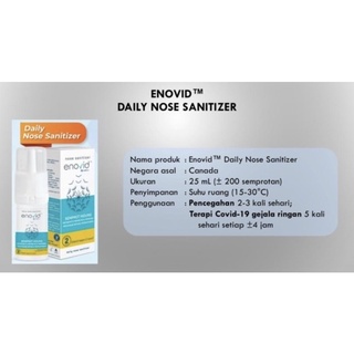 Jual Enovid Sanotize Nasal Spray Nose Sanitizer / 100% ORIGINAL ...