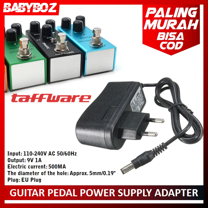 Jual BABYBOZ - Taffware Adaptor Pedal Efek Gitar Distorsi 9V 1A 5mm ...