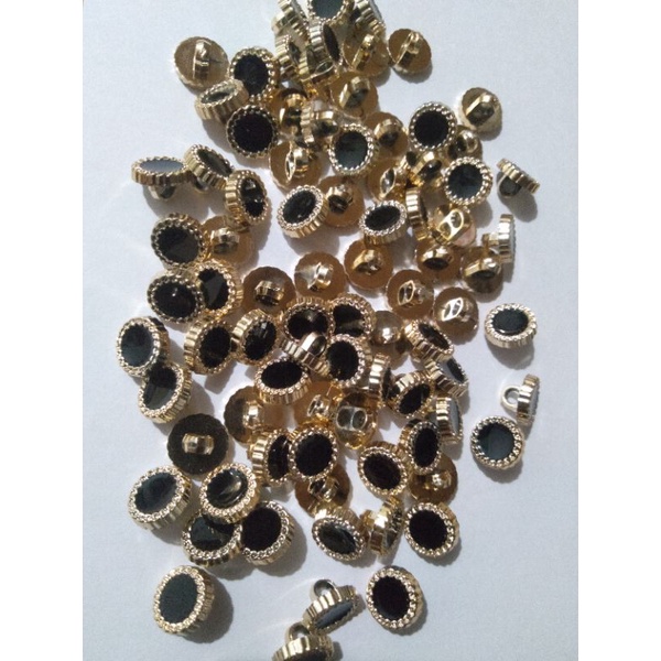 Jual kancing jamur fashion gold hitam ukuran 11mm isi 50pcs Indonesia ...