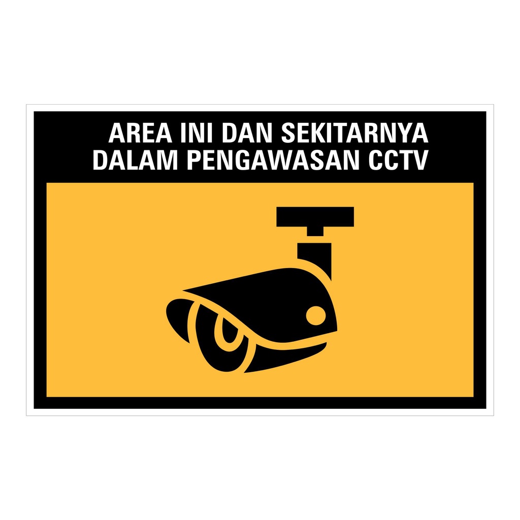 Jual sign Stiker Lebel 15X10cm/K3 AREA INI DALAM PENGAWASAN CCTV Indonesia|Shopee Indonesia