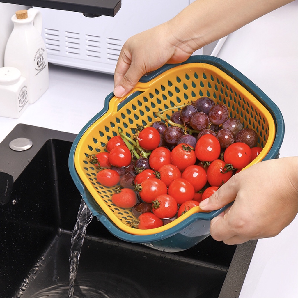 Jual Keranjang Saringan Buah Sayuran Peniris Cucian Makanan Tirisan 2 ...