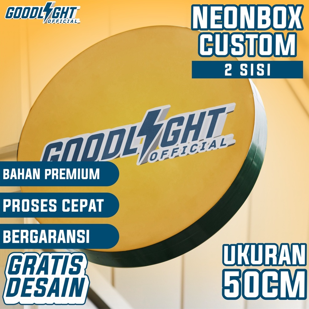 Jual NEON BOX OUTDOOR bulat kotak oval 50 cm FREE PACKING KAYU GARANSI ...