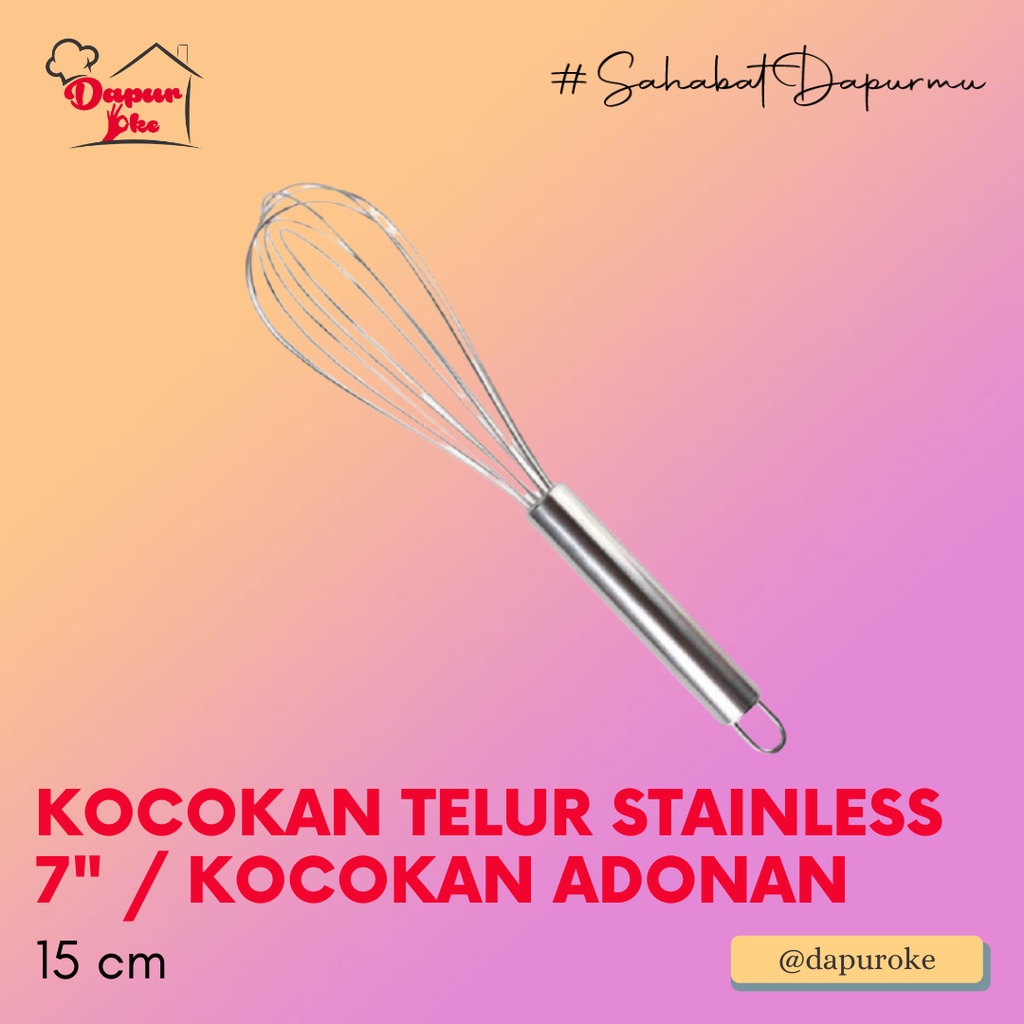 Jual Kocokan Telur Stainless 7 inch - Kocokan Adonan | Shopee Indonesia