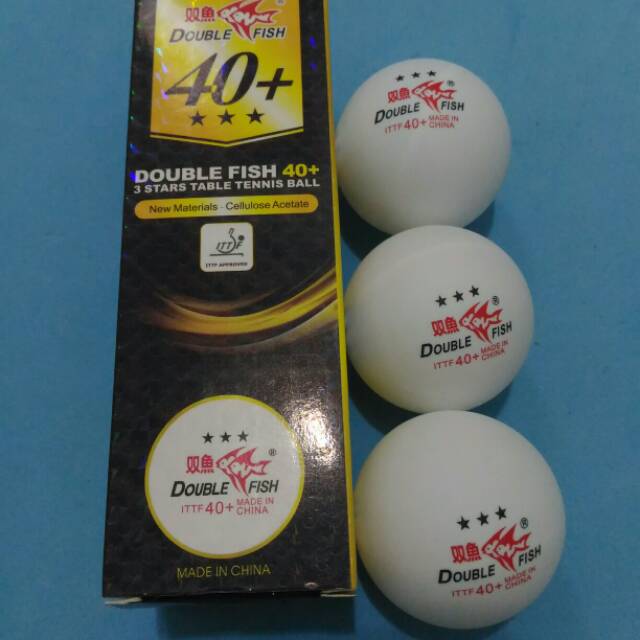 Bola Pimpong DOUBLE FISH 3 STAR 40 PLUS ORIGINAL Tenis meja | Shopee Indonesia