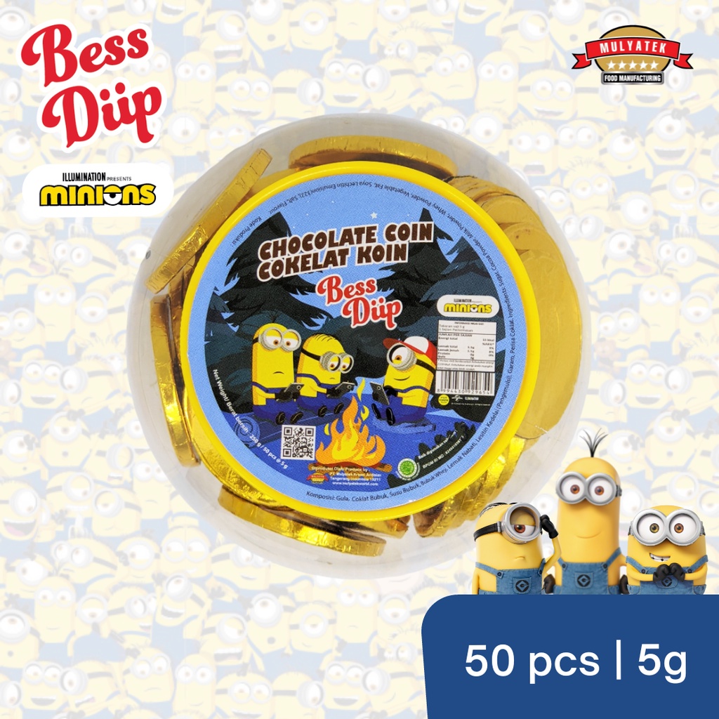 Jual Bess Diip Minions Chocolate Coin Snack Coklat Koin Minion Ukuran ...