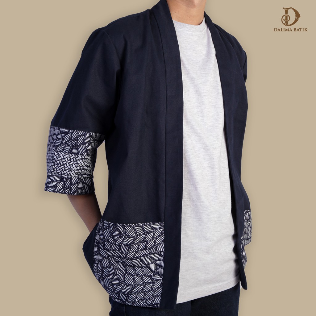 Jual Outer Batik Pria Modern (Navy - Putih) DOT.002 Indonesia|Shopee ...