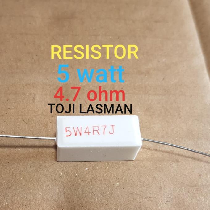 Jual 4.7 Ohm 5 Watt Resistor Kapur 5W 5Watt 5W4R7J 4.7 Ohm 4R7 Balok | Shopee Indonesia