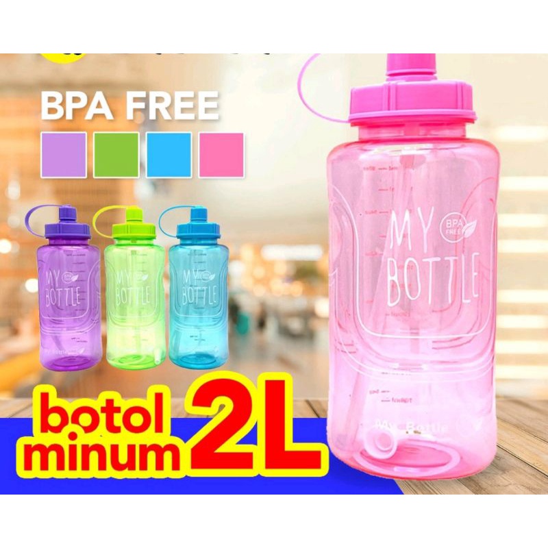 Jual BOTOL JUMBO 2LITER/BOTOL MINUM 2 LITER/BOTOL MINUM 2000ML | Shopee Indonesia