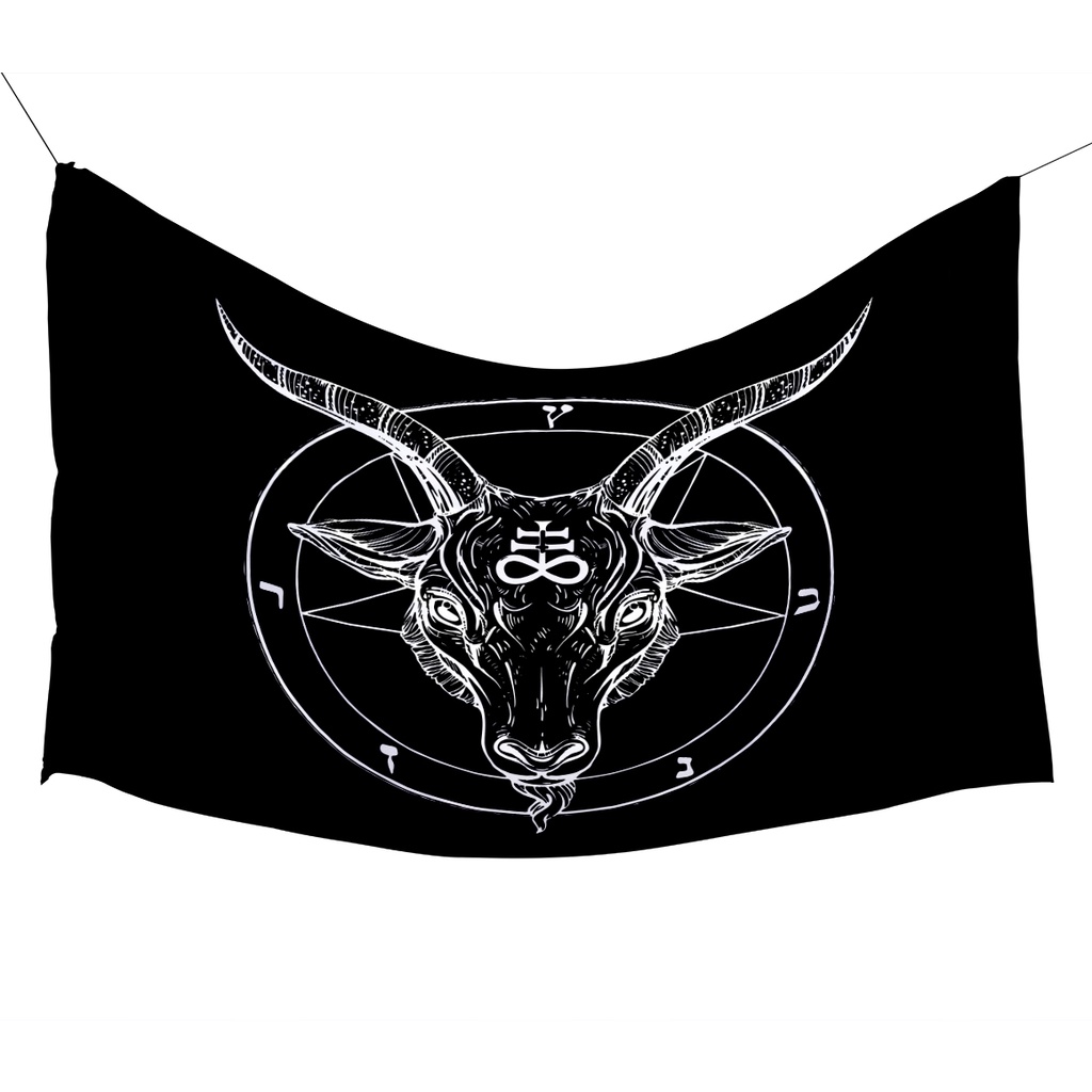 Jual Tapestry Baphomet Satanic Goat Head Satan Symbol Tarot Dekorasi ...