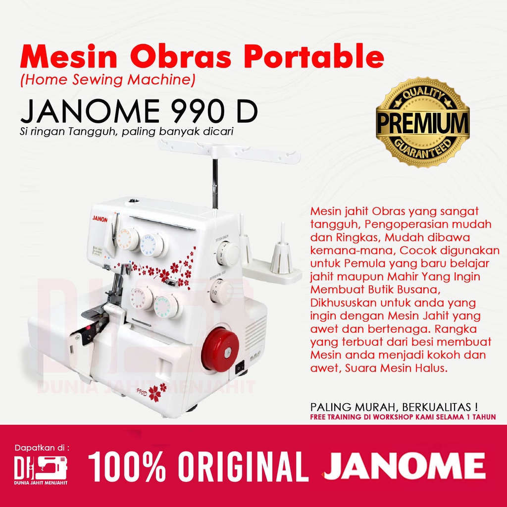Jual Mesin Jahit Obras dan Neci Janome 990D / 990 D Portable | Shopee Indonesia