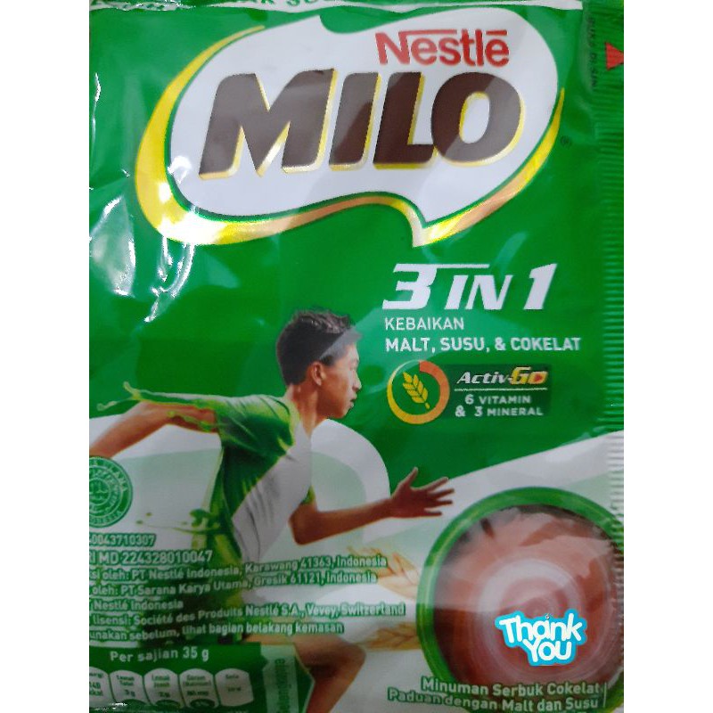 Jual MILO 3 IN 1 ACTIV GO SACHET 10 pcs | Shopee Indonesia
