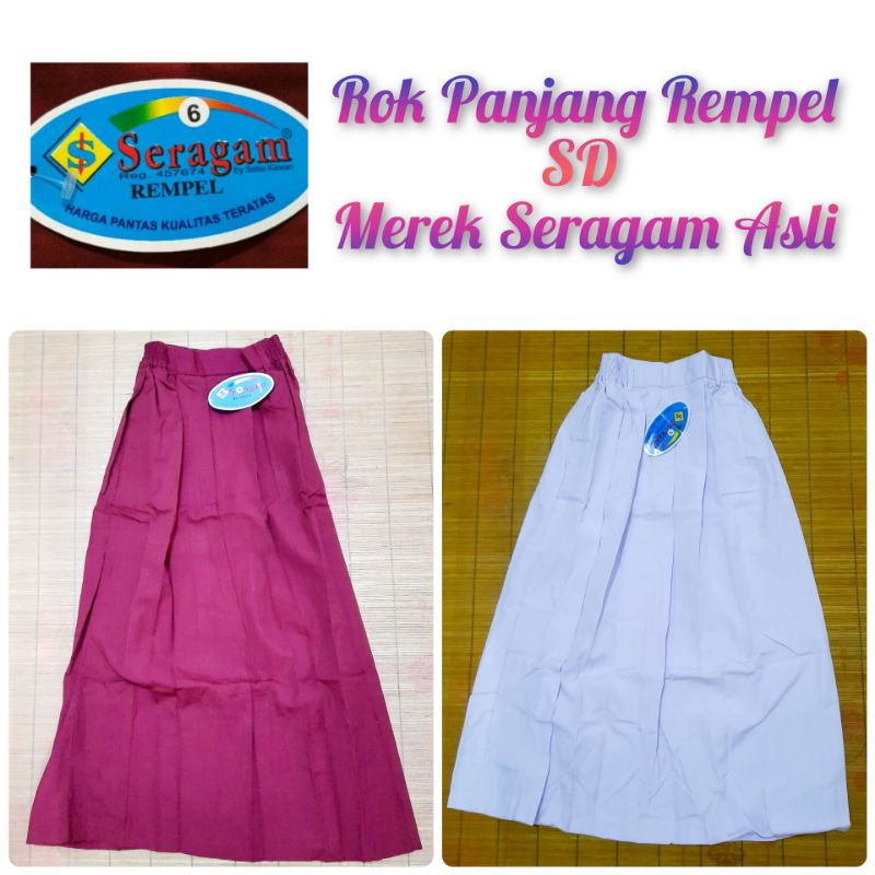 Jual ROK SEKOLAH MERAH PANJANG REMPEL SD/Rok Sekolah Merek Seragam ASLI ...