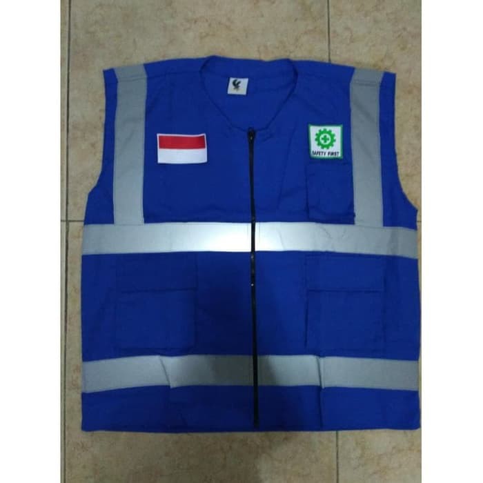 Jual Rompi Safety Bahan Drill Plus Logo K3 & Bendera / Rompi Proyek ...