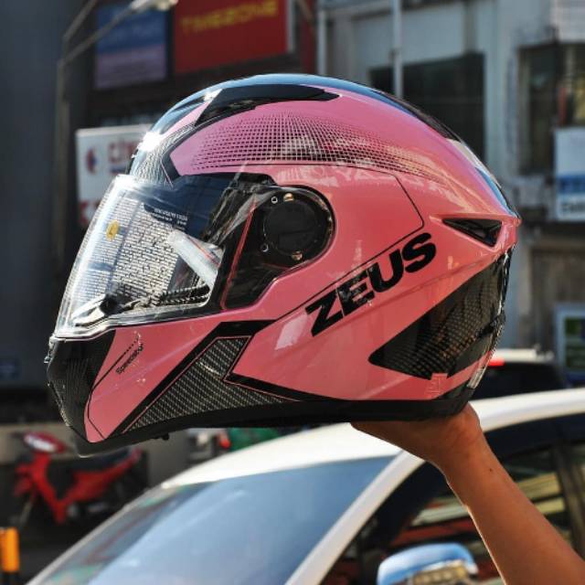 Jual HELM ZEUS 811 SPEEDSTER PINK AL6 BLACK HELM TOURING CEWEK ZEUS ZS ...