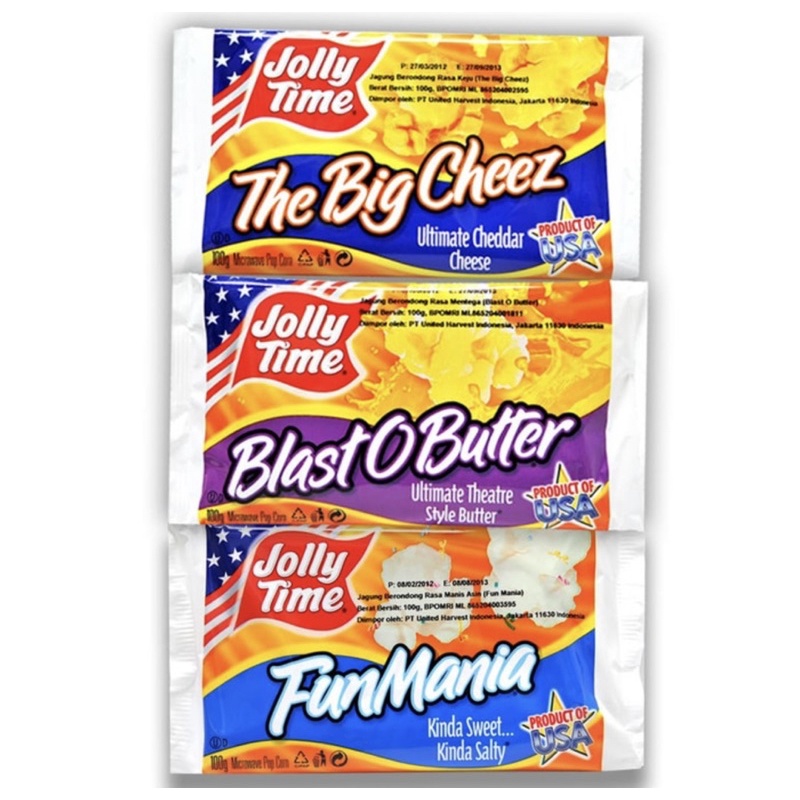 Jual Jolly Time Popcorn (Keju/Butter/Asin Manis) Indonesia|Shopee Indonesia