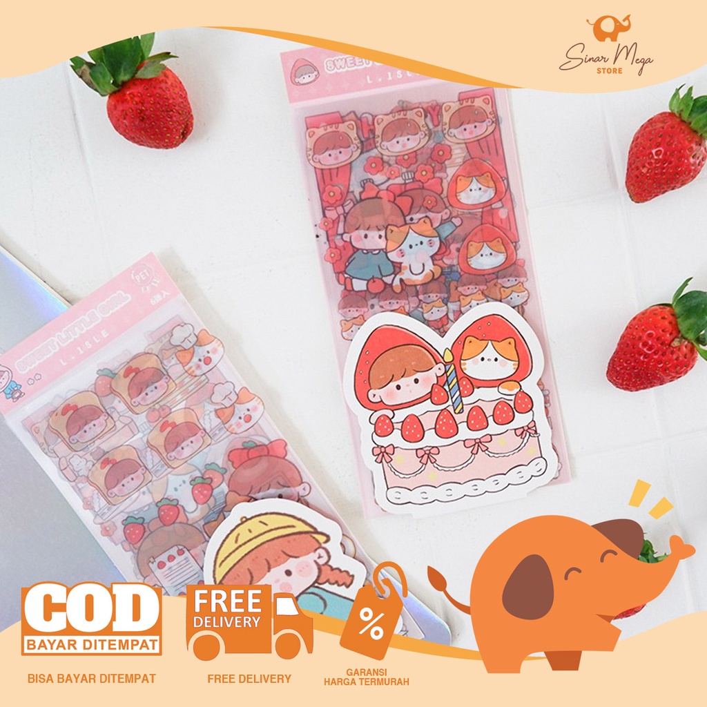 Jual Strawberry Party Diary Deco Stickers / Sticker Deco Tempel Motif ...