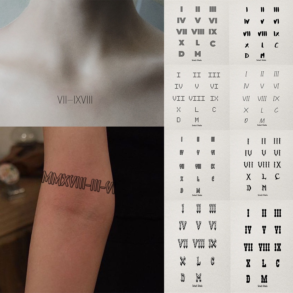 Jual CUSTOM Tato Temporer Angka Romawi Waterproof Aesthetic | Tattoo ...