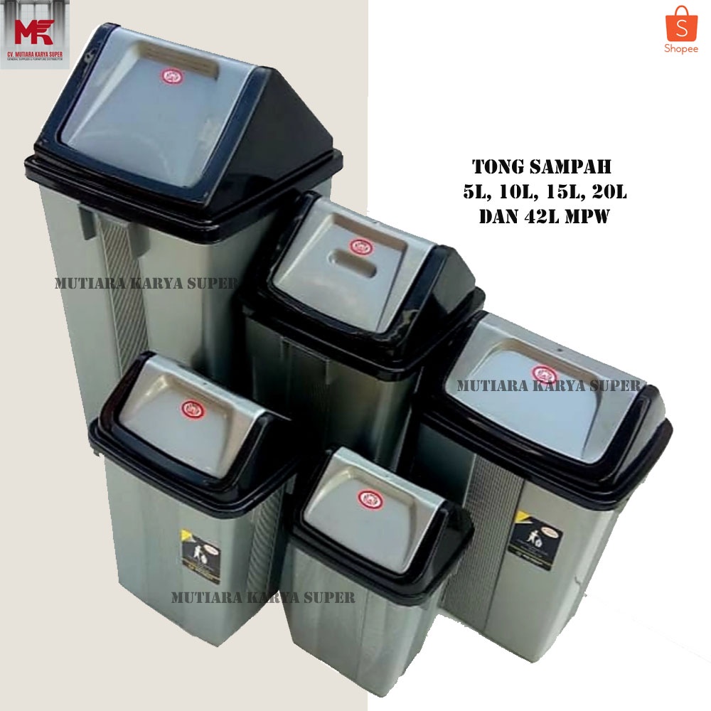 Jual Tong Sampah Silver | Tong Sampah Metalik Mpw | Shopee Indonesia