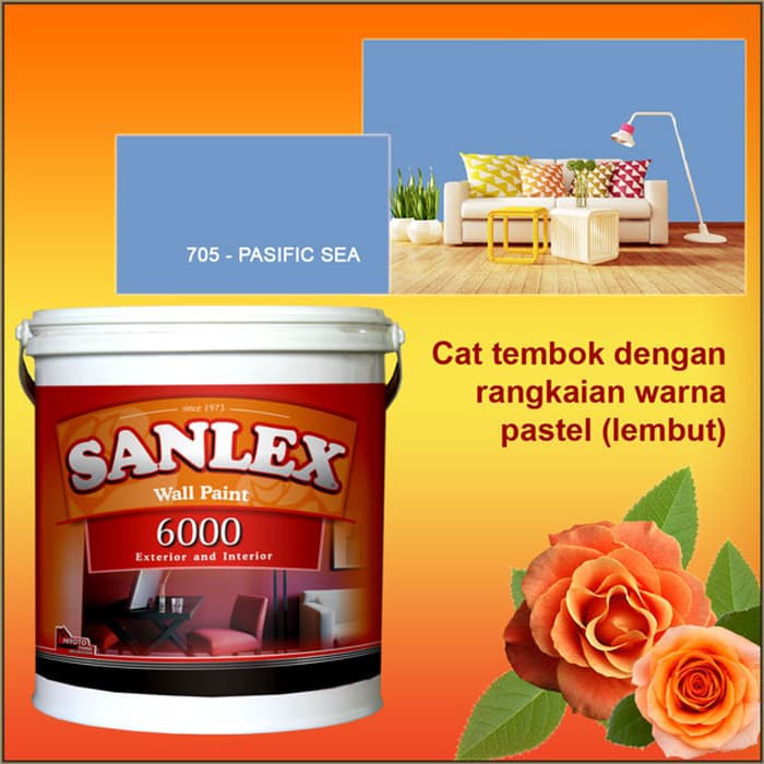 Jual Cat Tembok SANLEX 6000 - Warna 705 PACIFIC SEA Galon 5 kg | Shopee ...