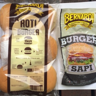 Jual BERNARDI Paket Burger Sapi 10 pcs dan Roti Bun Besar 6pcs | Shopee ...
