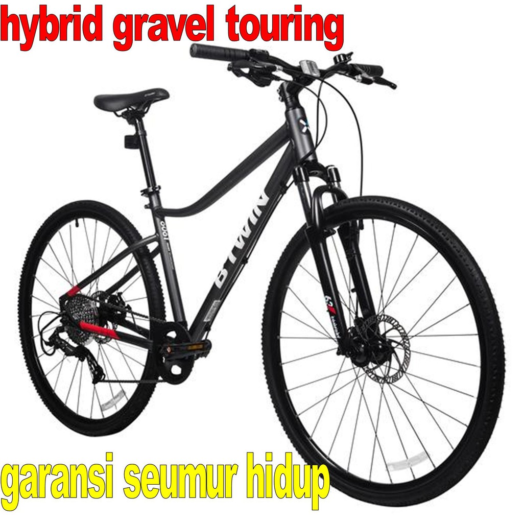 Jual gravel full road bike sepeda hybrid touring double disc brake rem ...