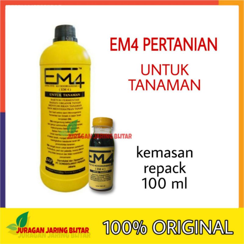 Jual EM4 PERTANIAN KEMASAN 100ML DIJAMIN ORIGINAL UNTUK PENYUBUR TANAH ...