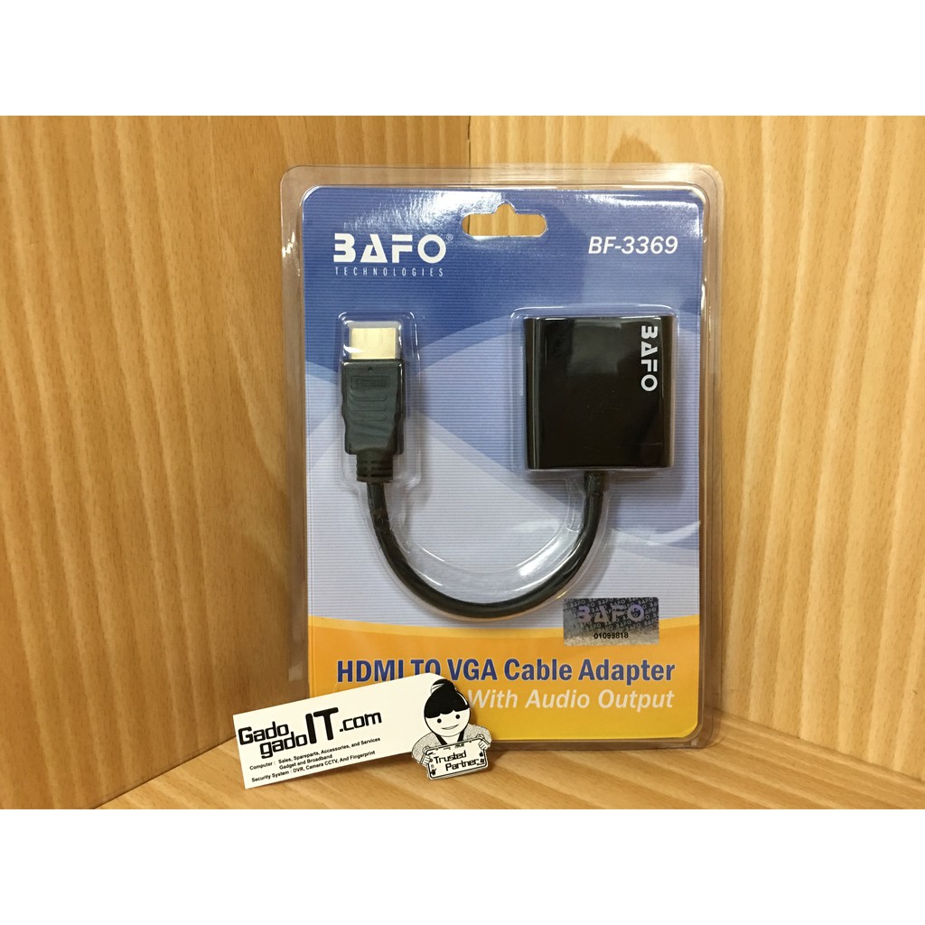 Jual BAFO Cable/Kabel HDMI To VGA Adapter With Audio Output Jack Plug 3 ...
